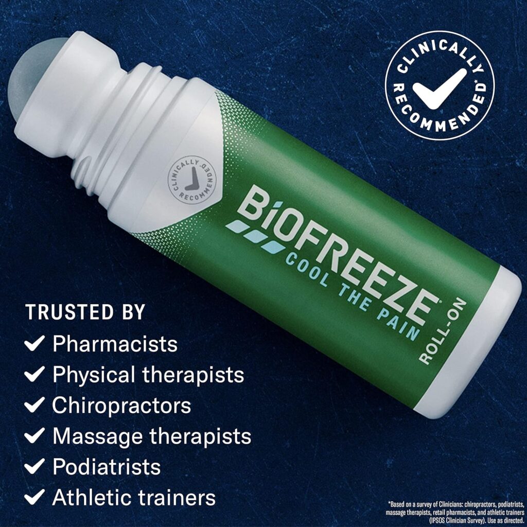 Biofreeze Pain Relief Roll-On, Knee & Lower Back Pain Relief Patch ...